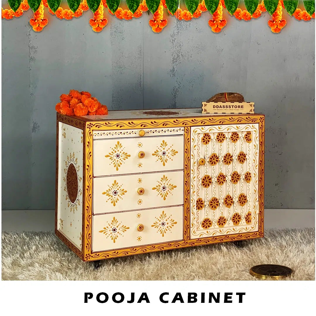 Wooden Pooja Cabinet Mandir | D'DASS Store