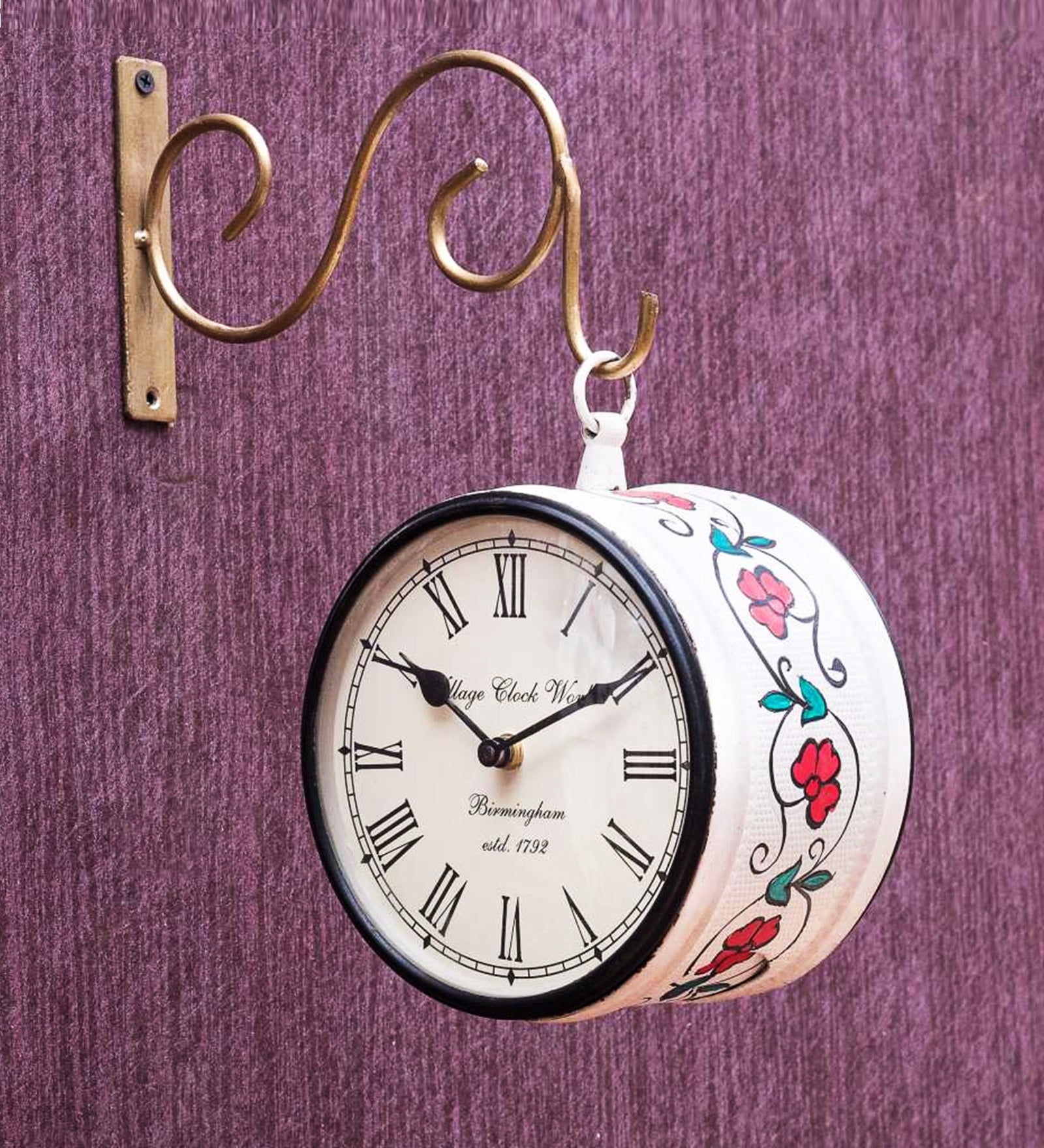 6" White Classic Double Sided Platform Wall Clock | DDASSST6WG | D'DASS ...