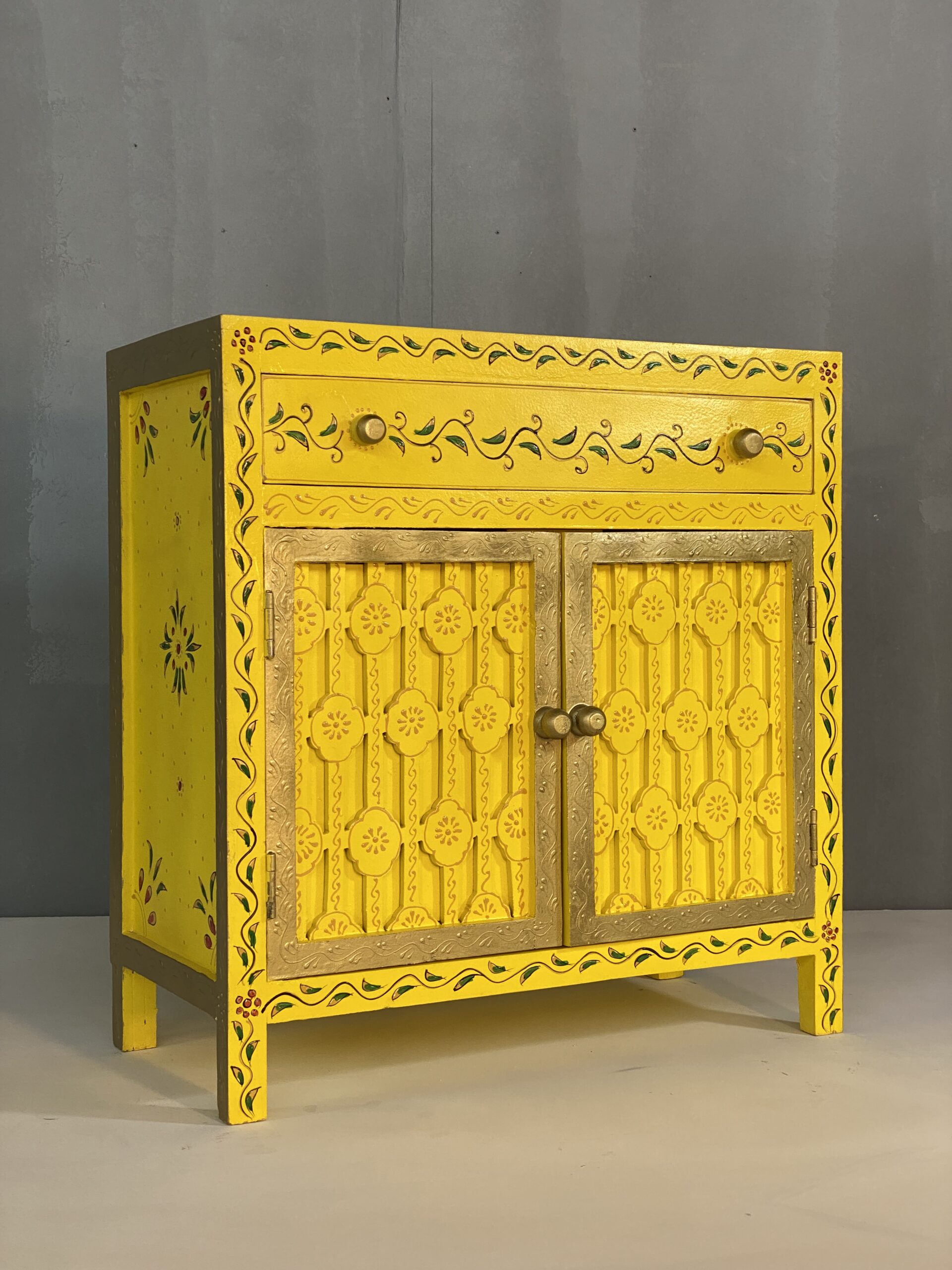 Wooden Puja Temple Cabinet for Home | WT2425Cabinet_YG | D'DASS Store