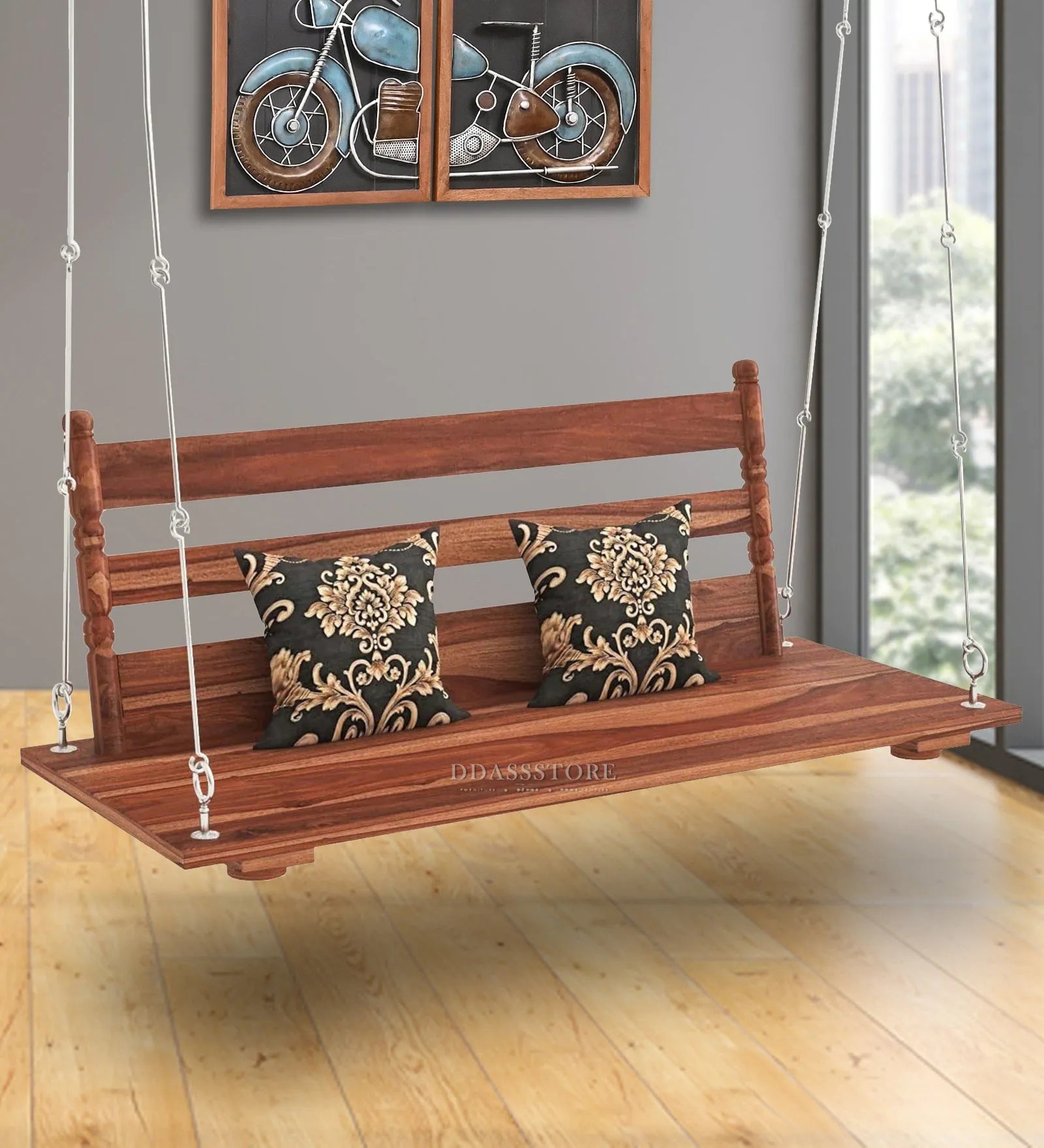 Buy Hanging Solid wood Hammock Swing Sofa for Living Room Online at ...