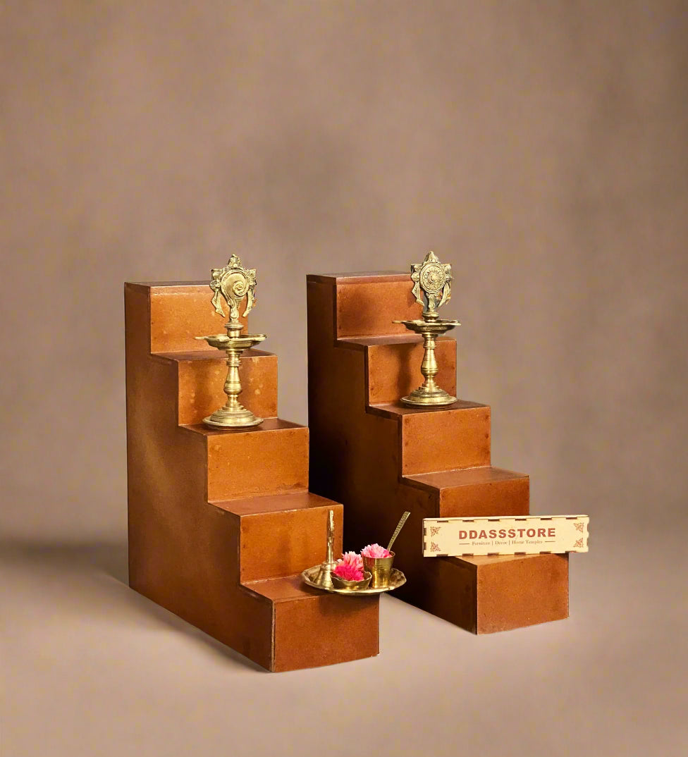 Wooden Steps Altar & GOLU Stand Kolu Padi (Set of 2) | D'DASS Store