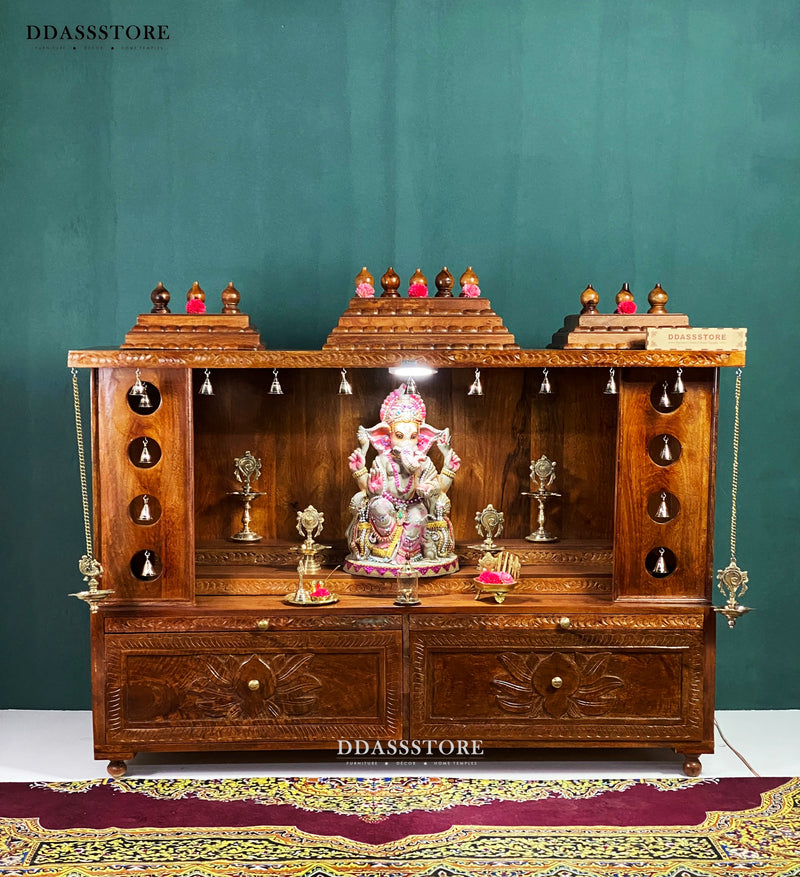 South Indian Style Solid Sheesham Wood Pooja Mandap | DDASSMANDAP135 ...