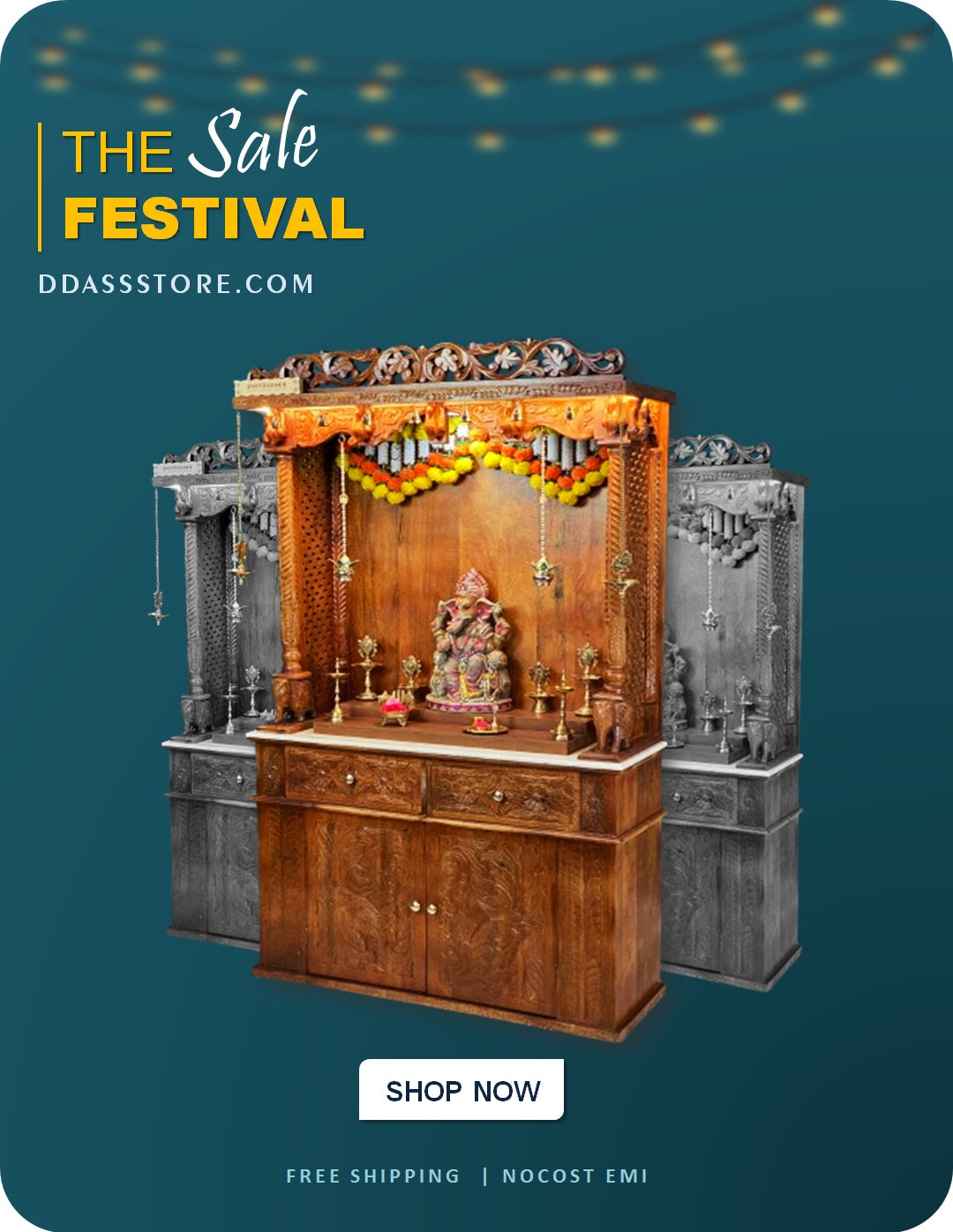 Buy Wooden Temple and Furniture Online in India | 100% Pure wood