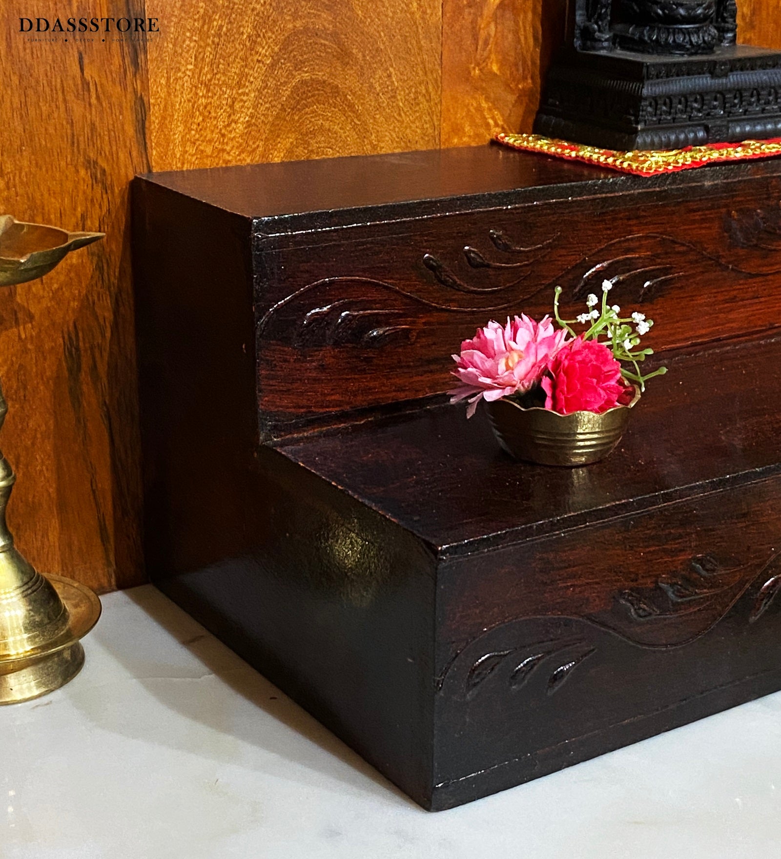 Copper Wooden Steps Altar for Wooden Home Temple | GOLU Stand Kolu Padi ...