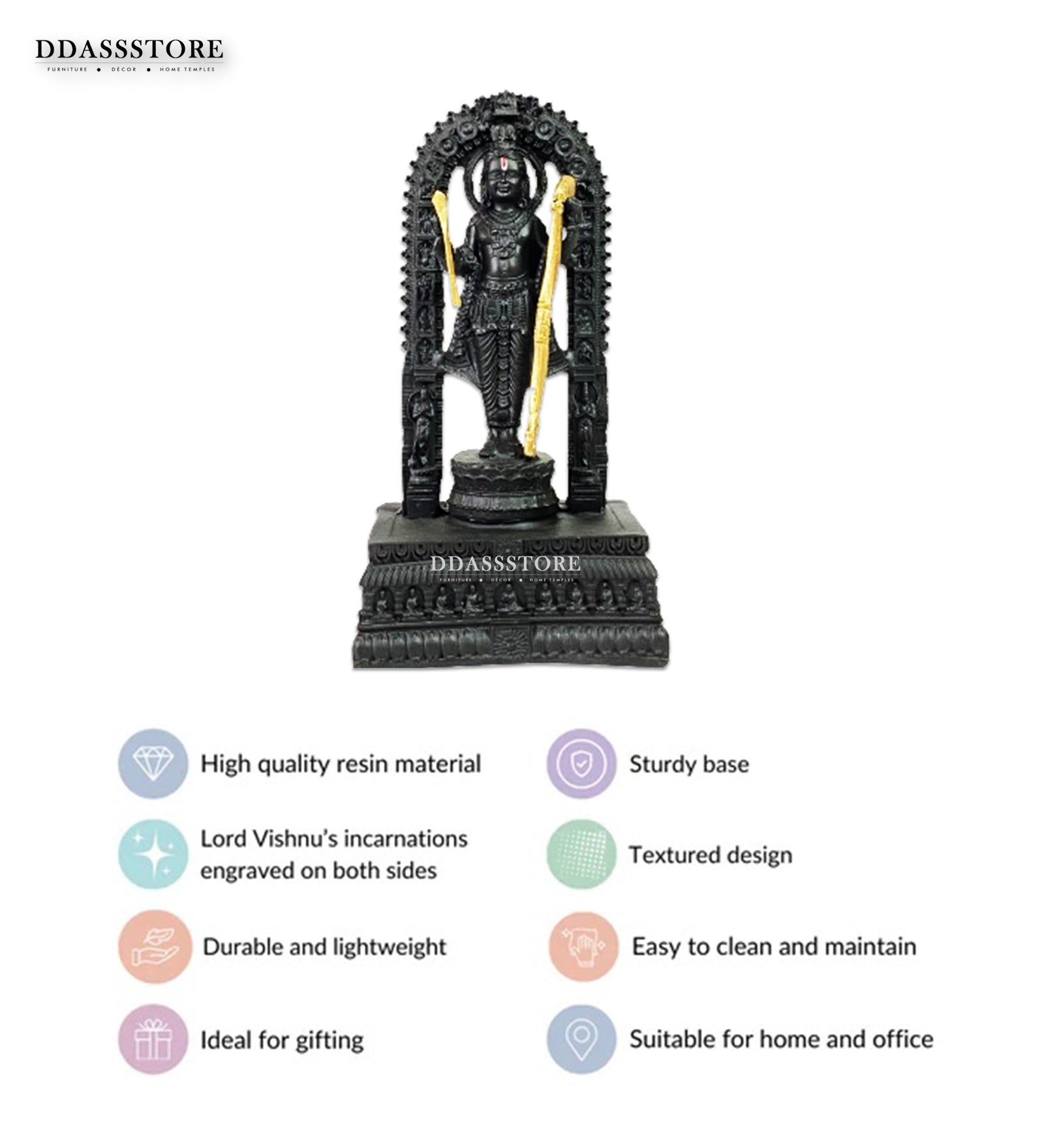 Shri Ram Lalla Idol Miniature Sculpture Height 7 Inch, Shri Ram Murti ...