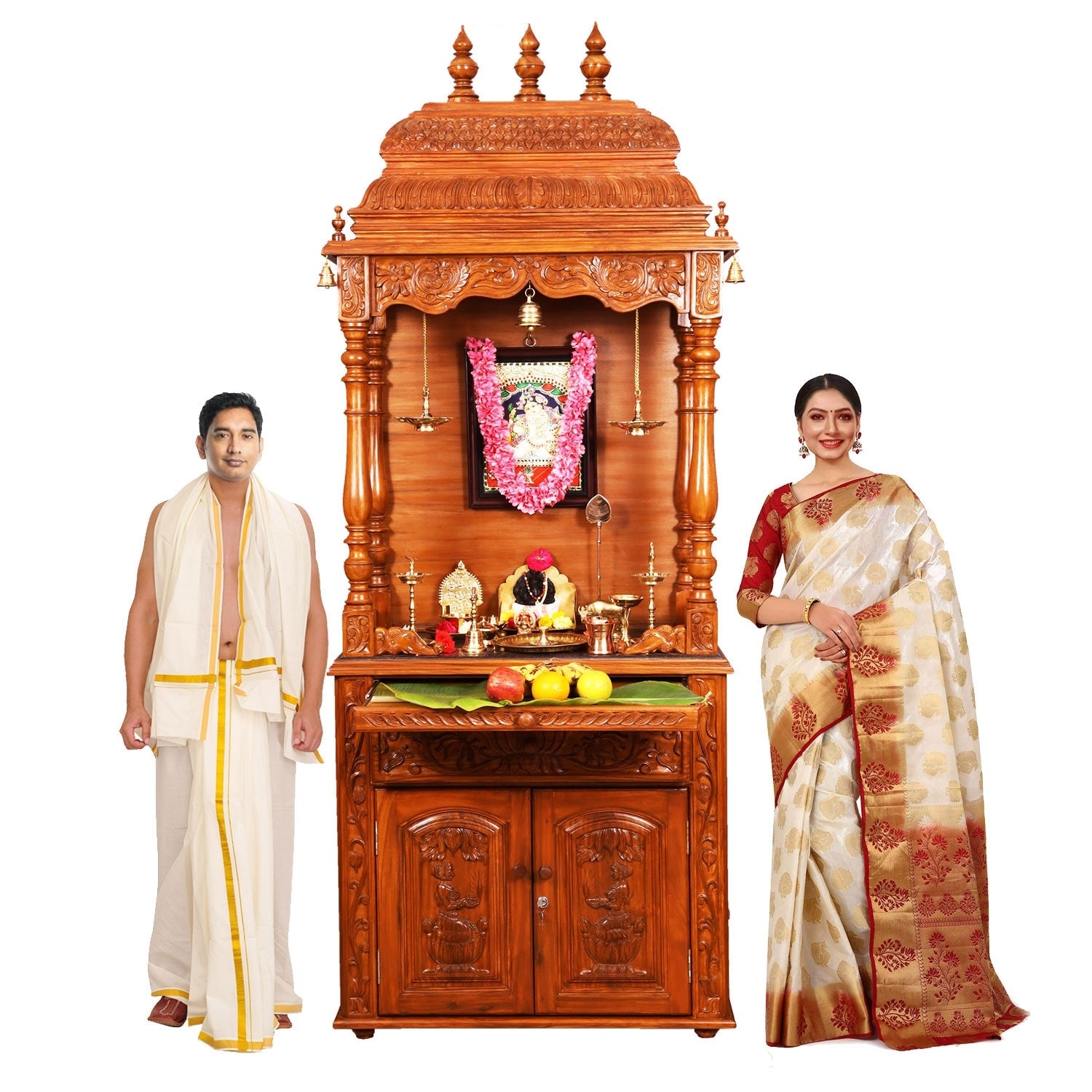 sri meenakshi temple - 90" South Indian Style Saagwan Sheesham Wood ...