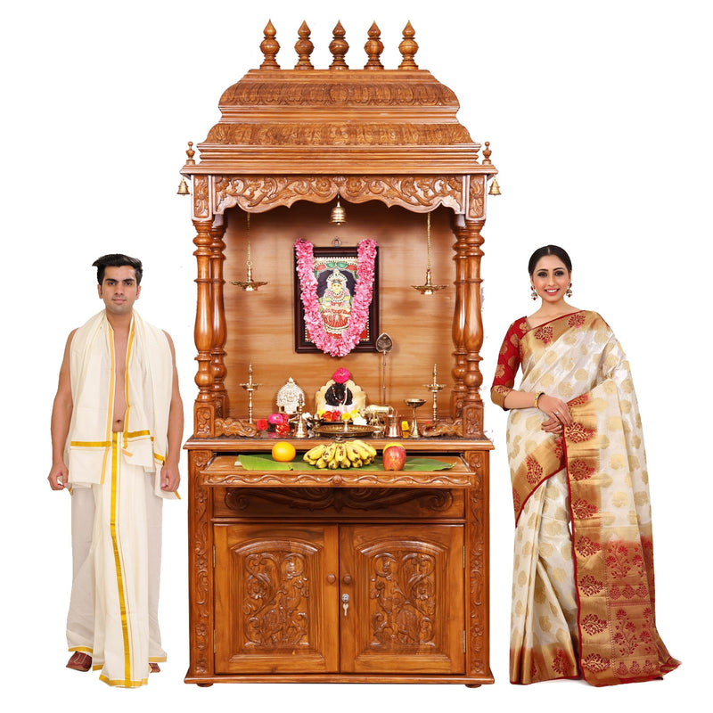 srirangam temple - 90" South Indian Style Saagwan Sheesham Wood Pooja ...